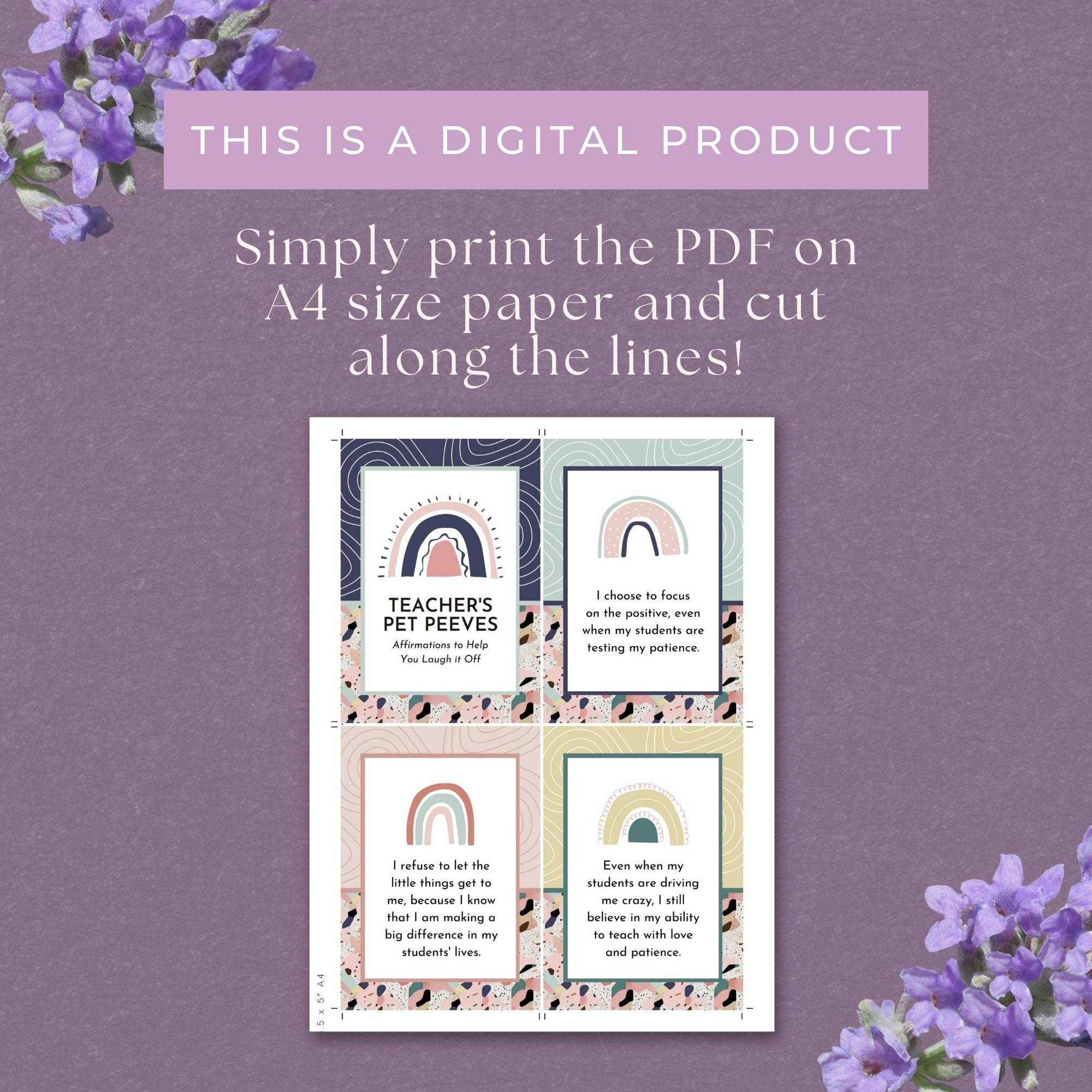 Teacher Affirmation Cards, INSTANT DOWNLOAD, Teacher Appreciation ...