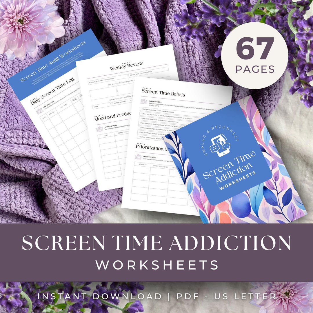 Screen Time Addiction Worksheets, INSTANT DOWNLOAD, Parenting Tools ...