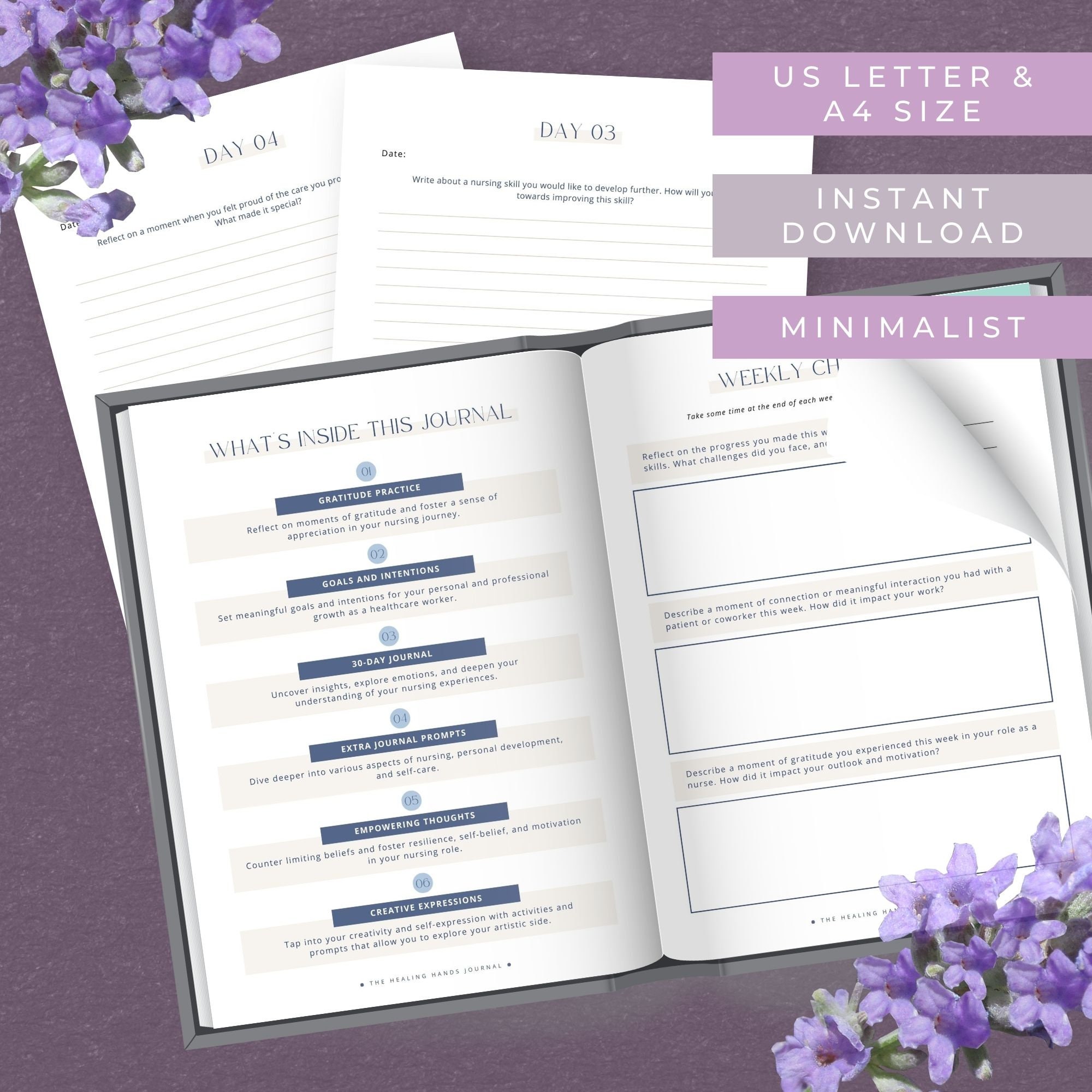 Guided Journal for Nurses, INSTANT DOWNLOAD, Healthcare Worker Gift ...