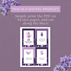 35 Mindfulness Affirmation Cards Printable, INSTANT DOWNLOAD, Mental ...