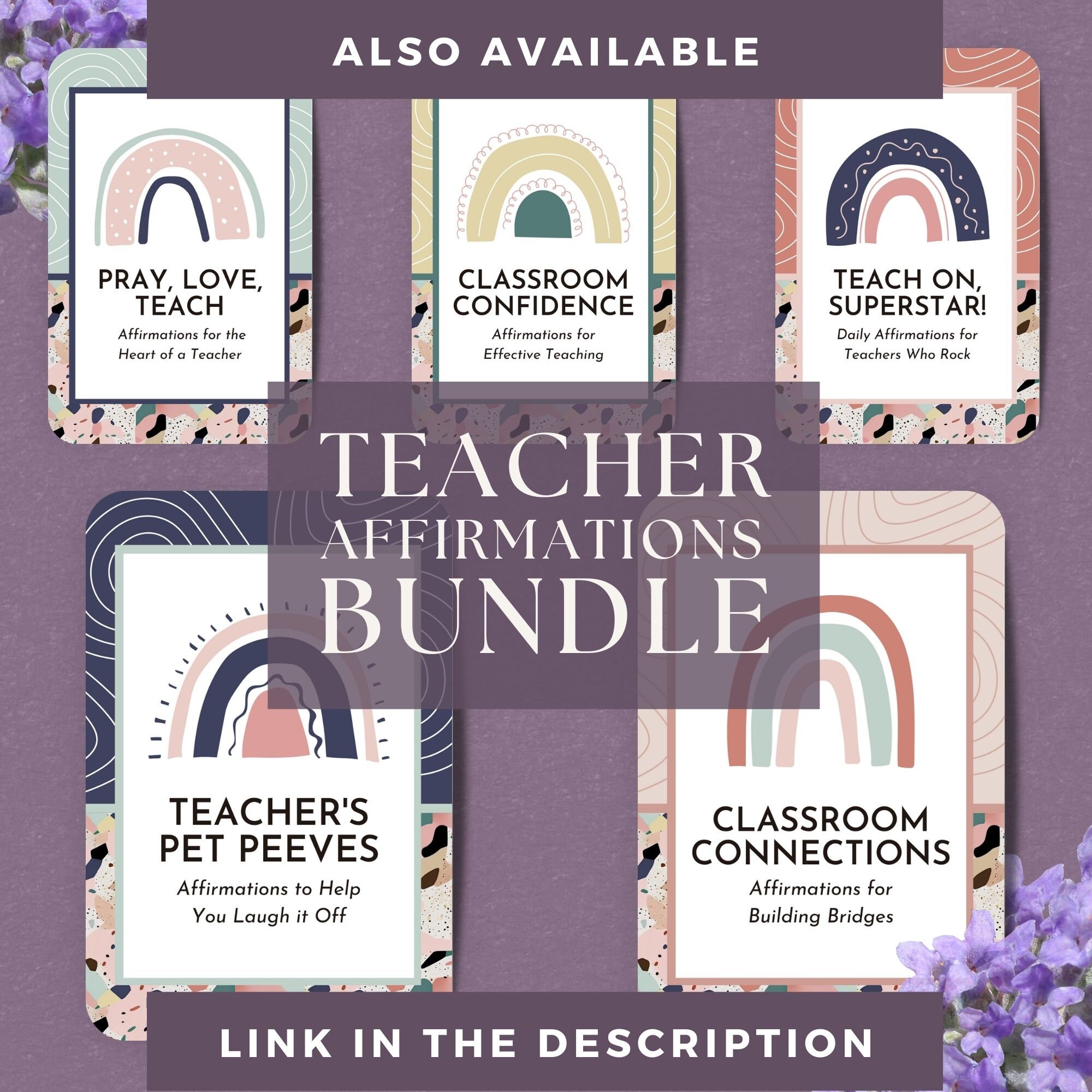 Teacher Affirmation Cards, INSTANT DOWNLOAD, Teacher Appreciation ...