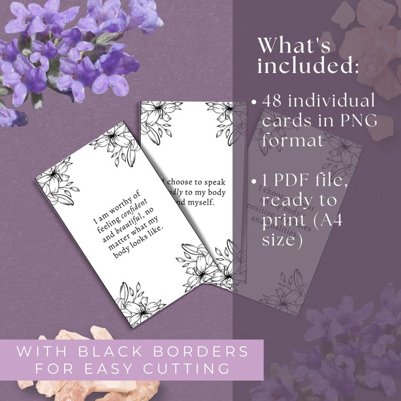 48 Body Image Affirmations, INSTANT DOWNLOAD, Positive Affirmation ...
