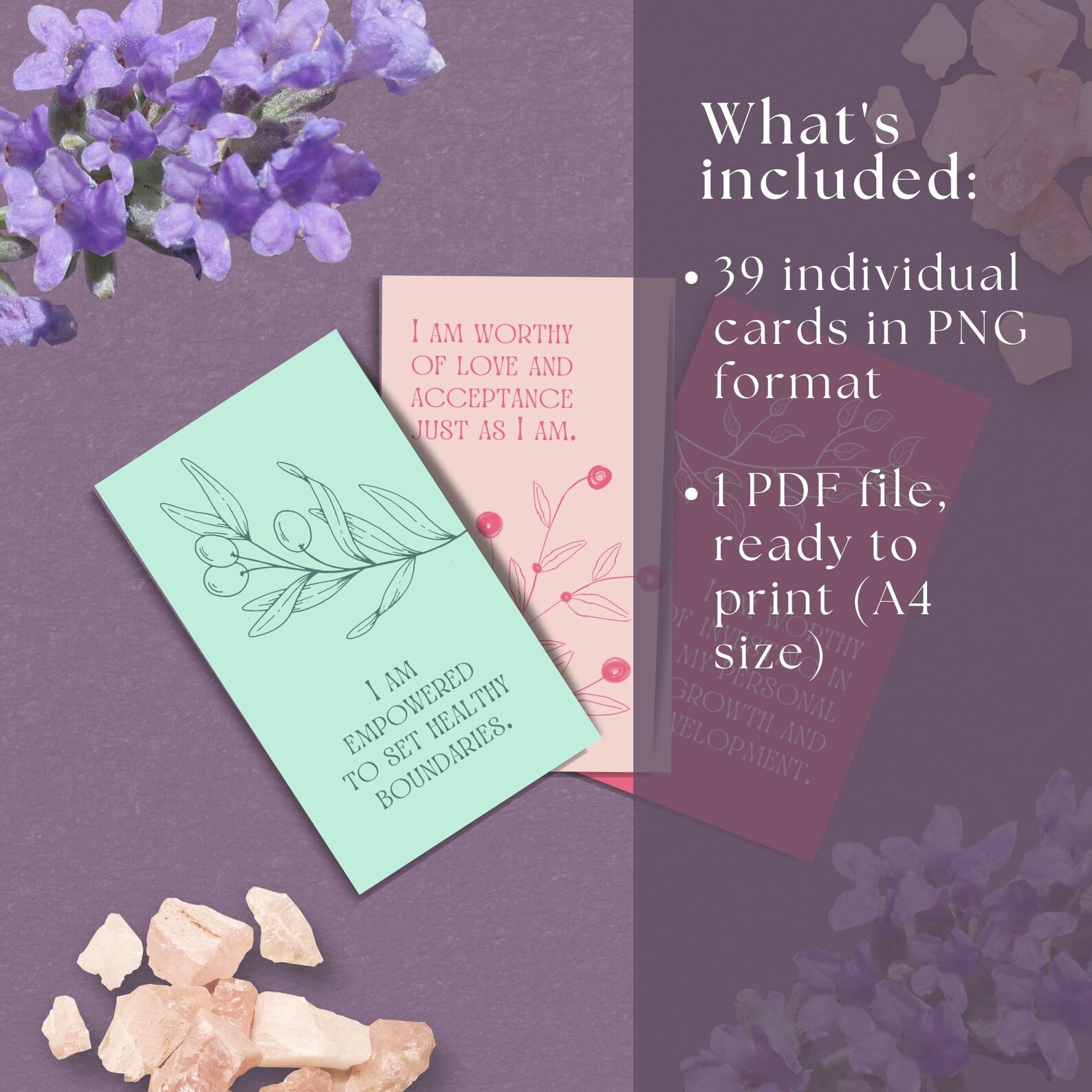Positive Affirmation Cards for Women, INSTANT DOWNLOAD, Gift for Women ...