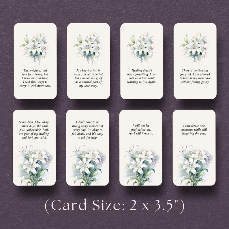 Affirmation Cards for Loss, Grief Support Cards (digital Download) - Etsy