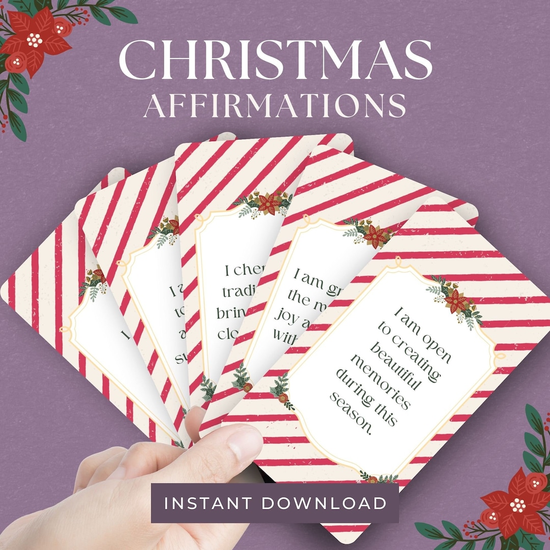 48 Christmas Affirmation Cards INSTANT DOWNLOAD Christmas - Etsy