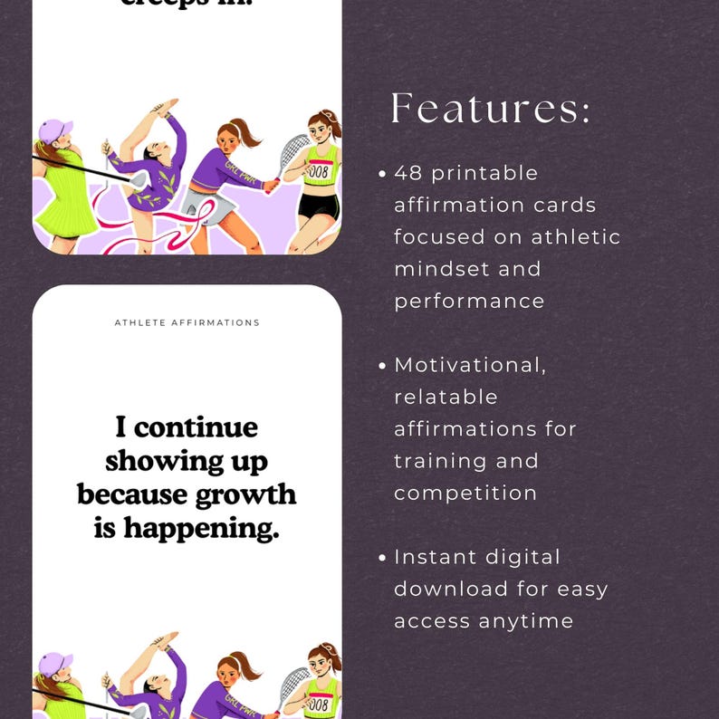 48 Positive Affirmations for Athletes, INSTANT DOWNLOAD, Sports ...