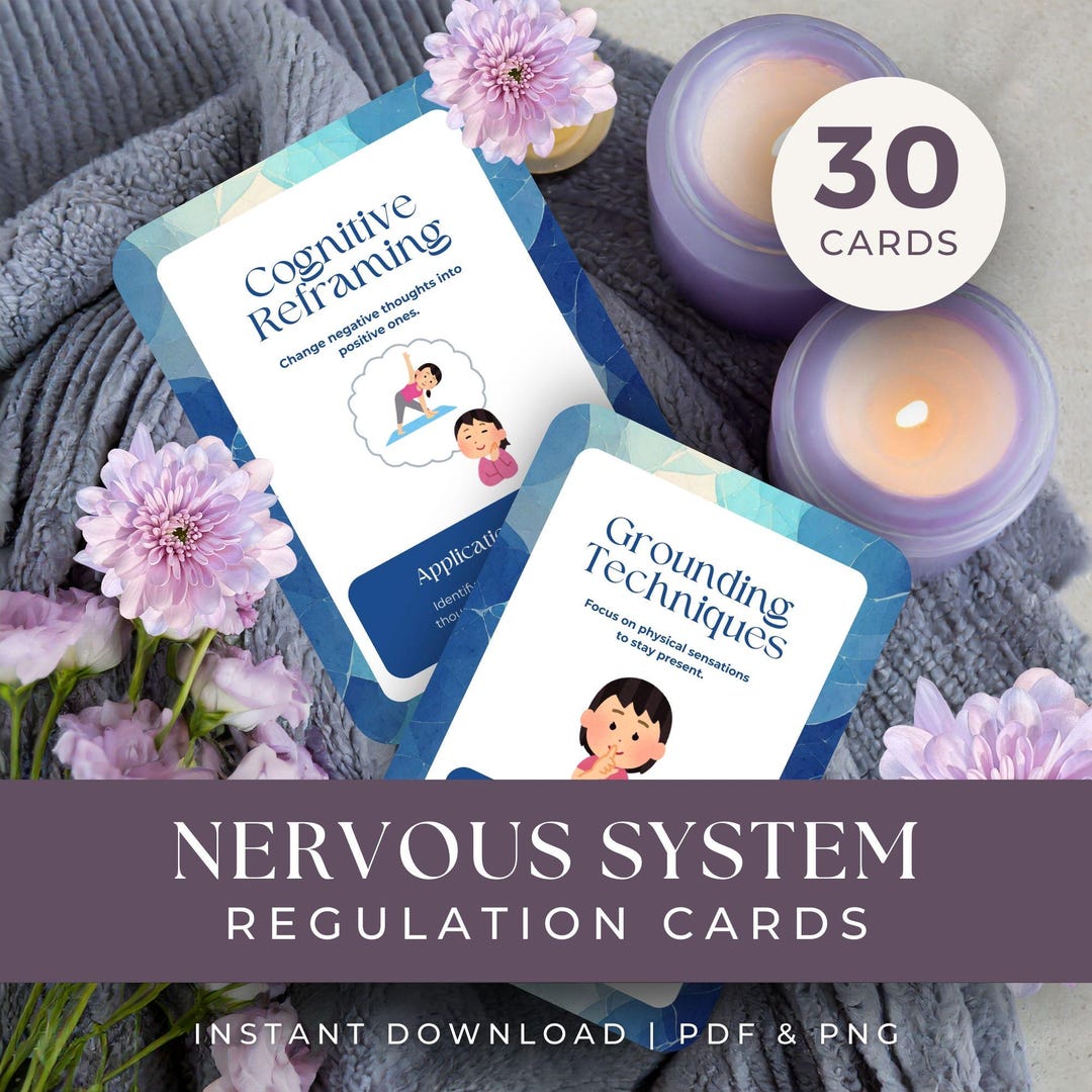 30 Nervous System Regulation Cards, INSTANT DOWNLOAD, Emotional ...