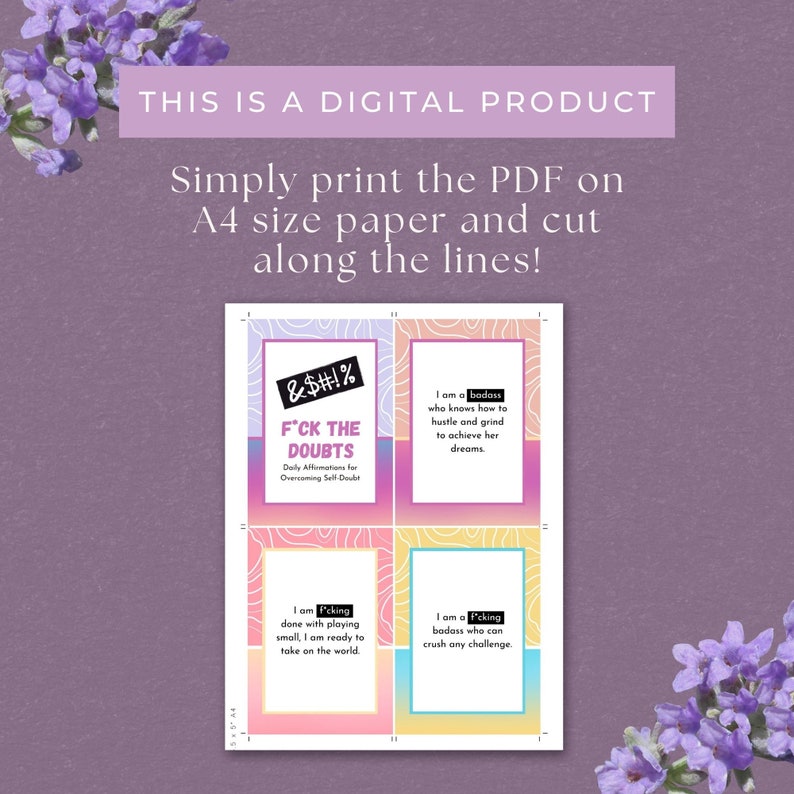 Sweary Affirmation Cards Bundle, INSTANT DOWNLOAD, Rude Cards ...