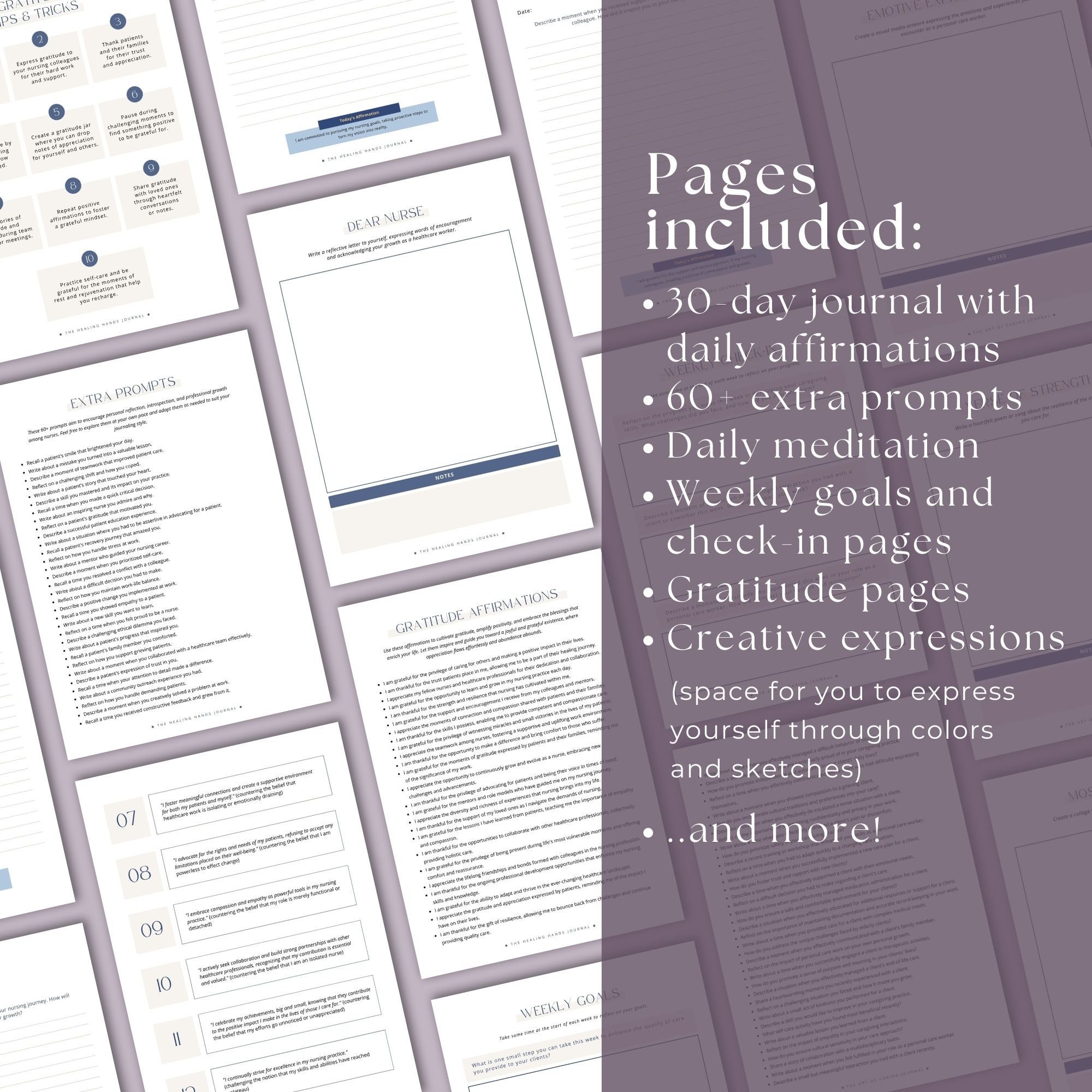 Guided Journal for Nurses, INSTANT DOWNLOAD, Healthcare Worker Gift ...
