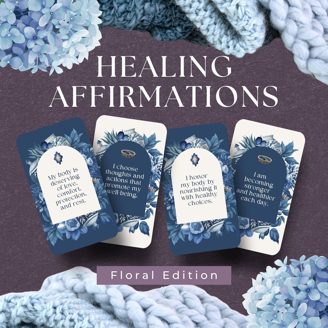 48 Healing Affirmation Cards, INSTANT DOWNLOAD, Recovery Affirmation Cards, Healing Spells ...