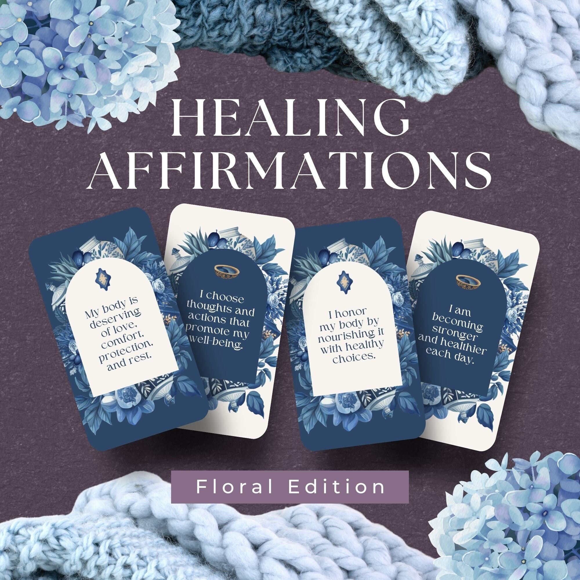 48 Healing Affirmation Cards, INSTANT DOWNLOAD, Recovery Affirmation ...