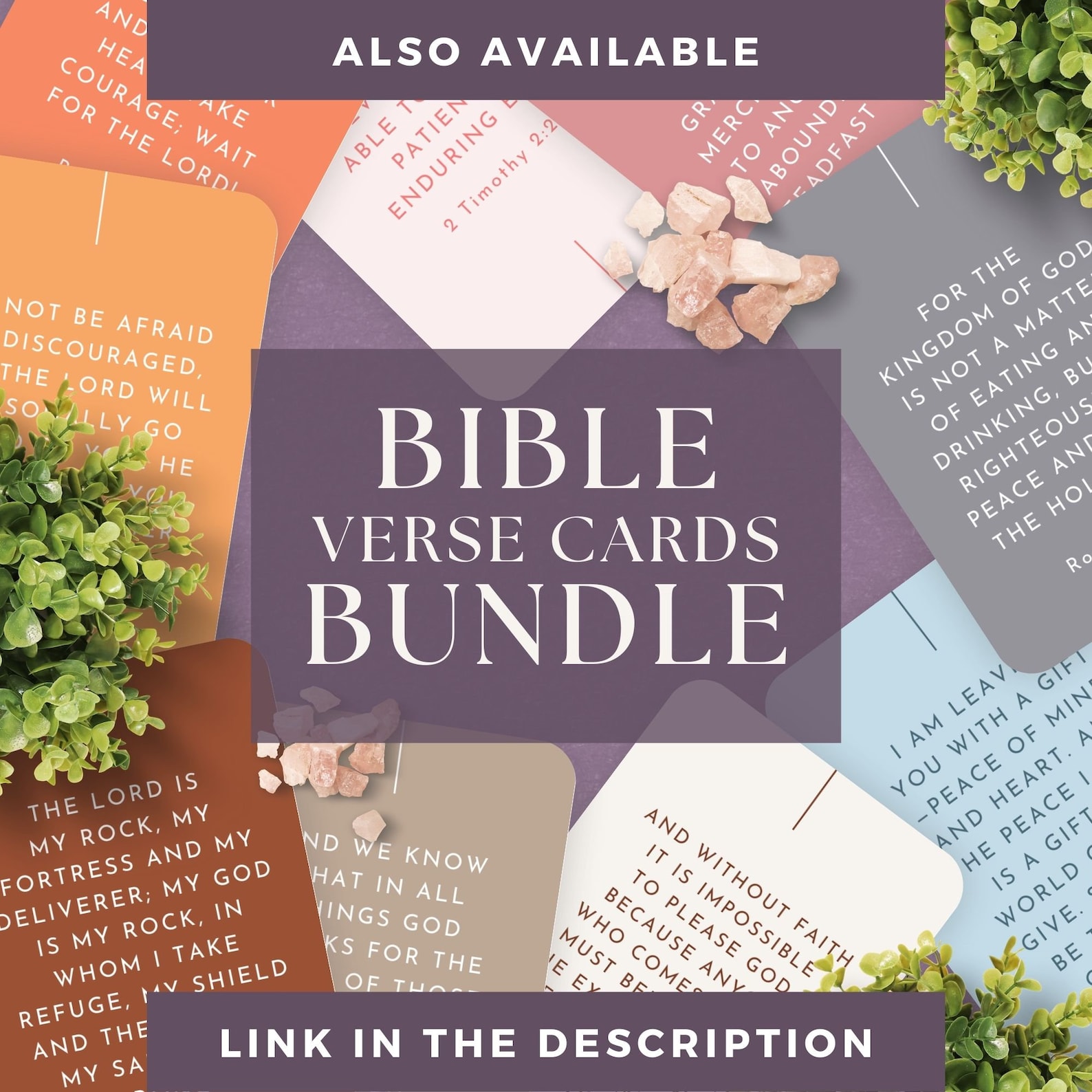 Bible Verse Cards, INSTANT DOWNLOAD, Printable Scripture Cards ...
