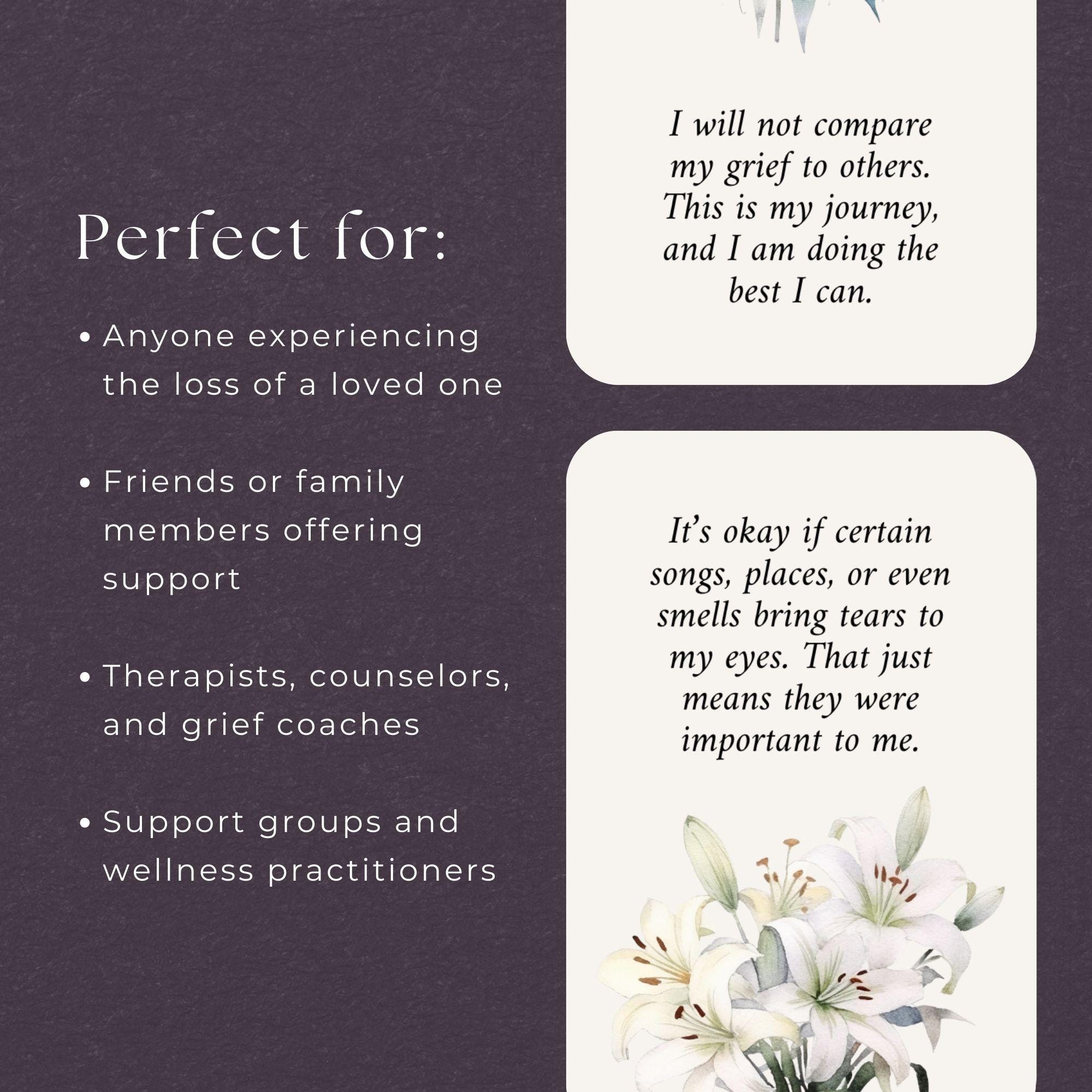Affirmation Cards for Loss, Grief Support Cards (digital Download) - Etsy