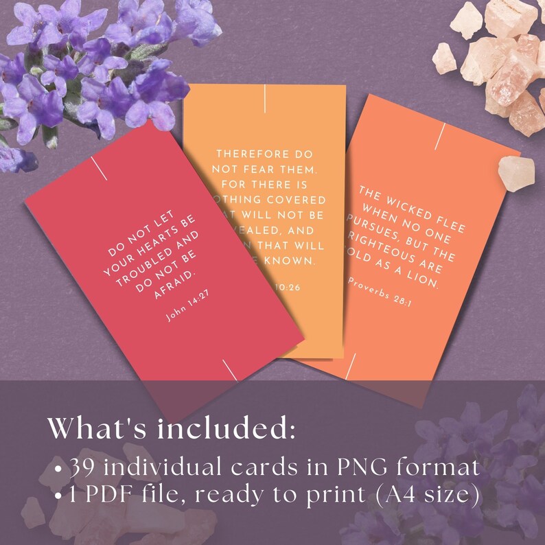 Bible Verse Cards About Courage, INSTANT DOWNLOAD, Printable Scripture ...