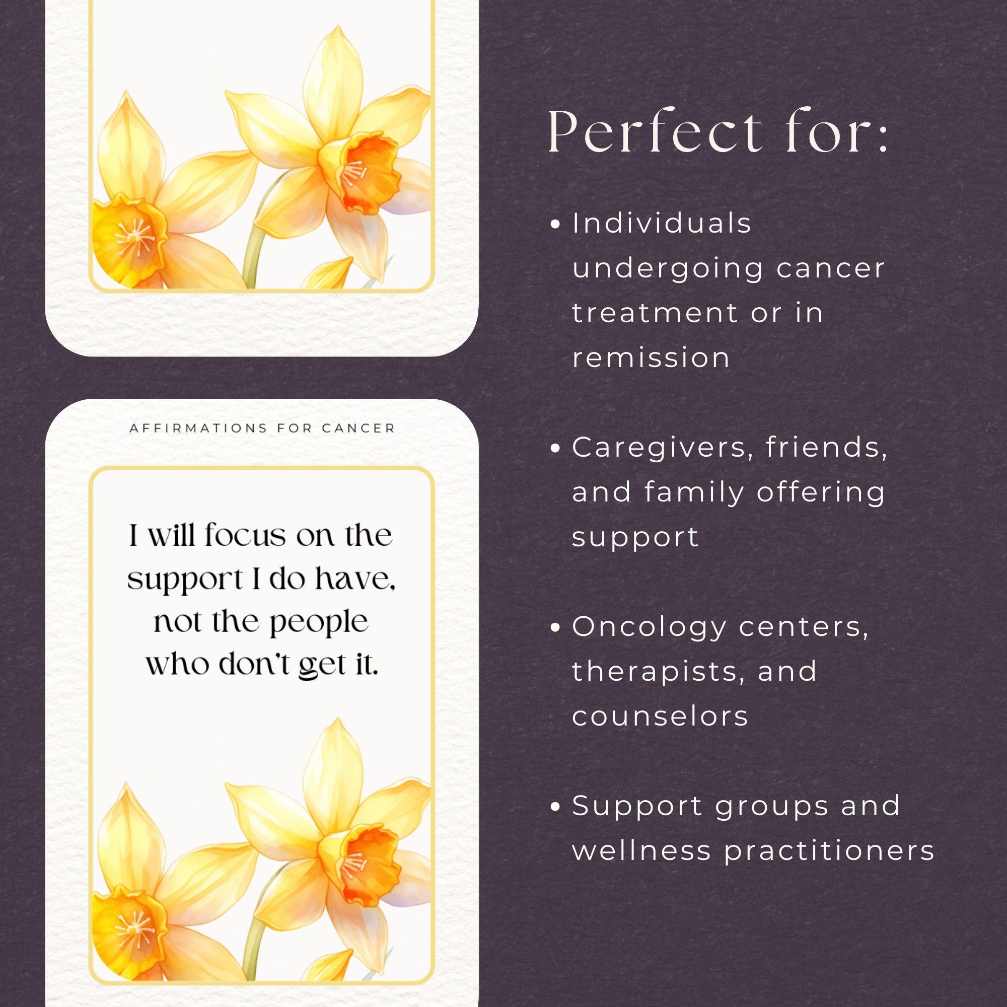 Cancer Affirmation Cards, INSTANT DOWNLOAD, Printable Positive Support ...