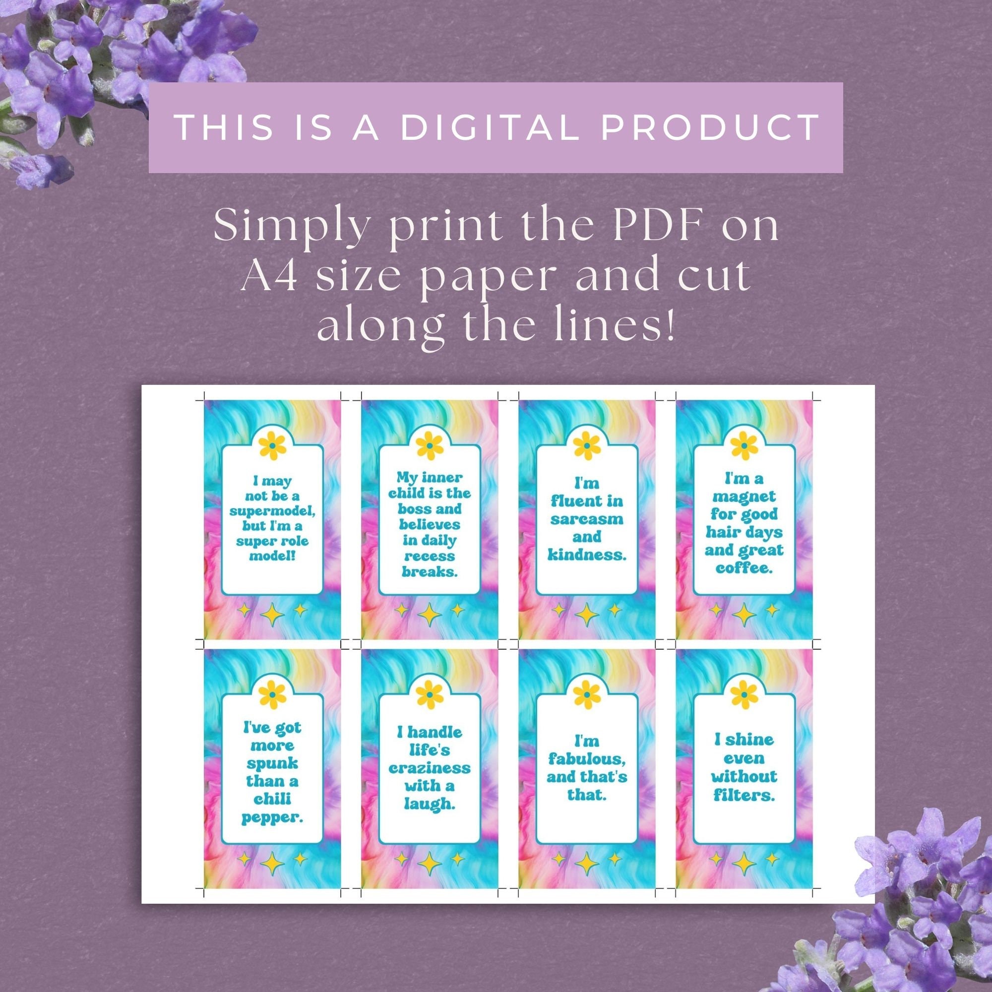 48 Funny Affirmation Cards for Women, INSTANT DOWNLOAD, Funny Gift ...