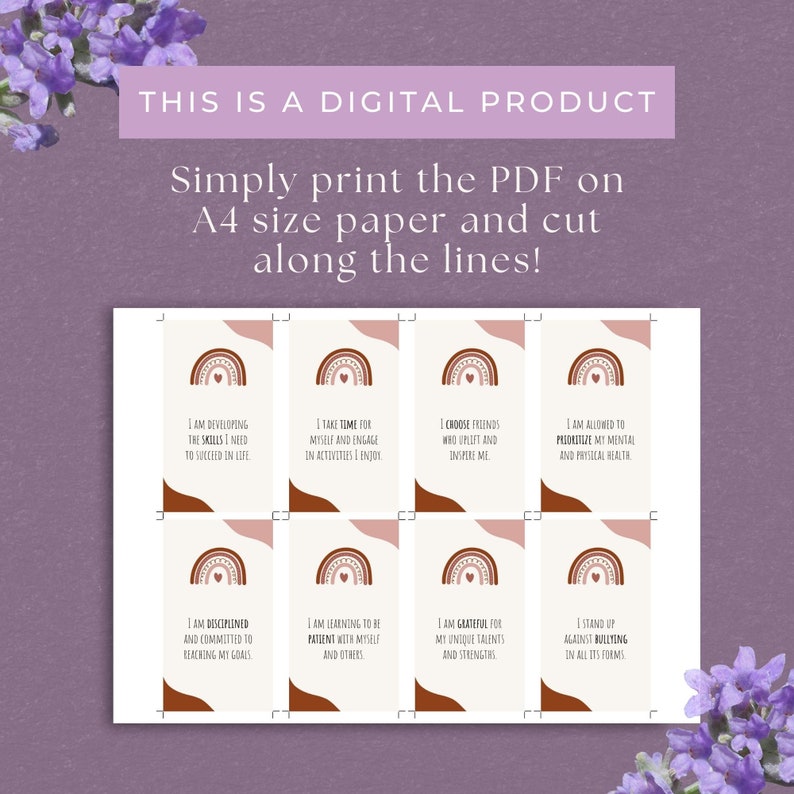 48 Printable Affirmation Cards for Teenagers, INSTANT DOWNLOAD ...