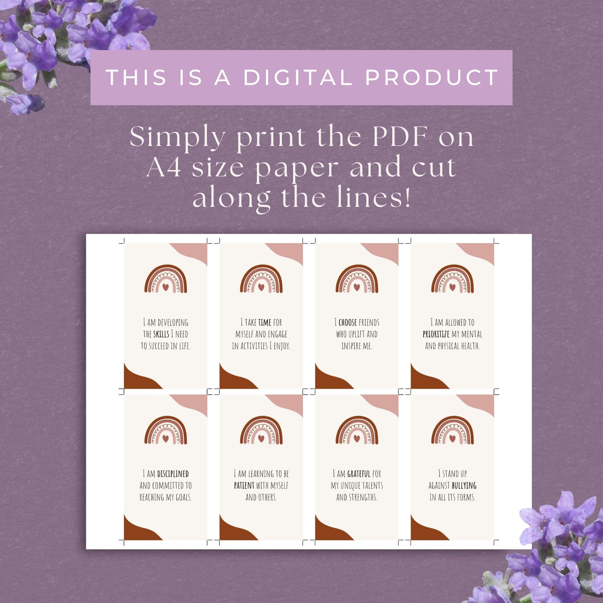 48 Printable Affirmation Cards for Teenagers, INSTANT DOWNLOAD ...