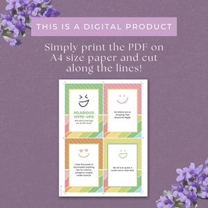 Funny Affirmation Cards for Positivity, INSTANT DOWNLOAD, Encouragement ...