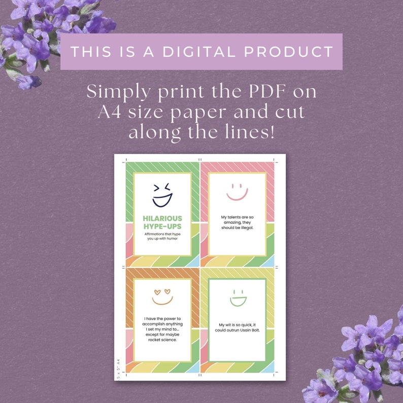 Funny Affirmation Cards for Positivity, INSTANT DOWNLOAD, Encouragement ...