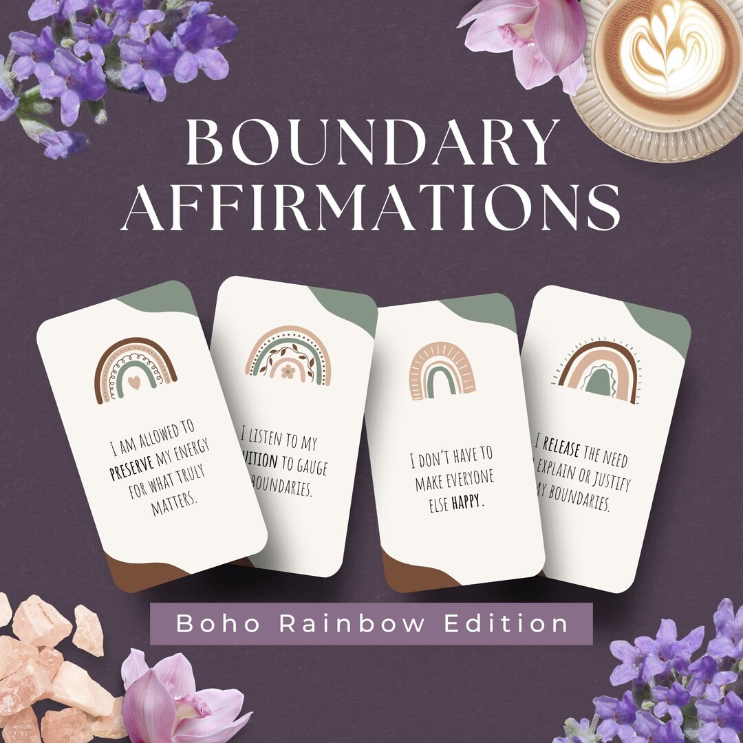 Affirmation Cards For Boundaries Instant Download Setting Boundaries