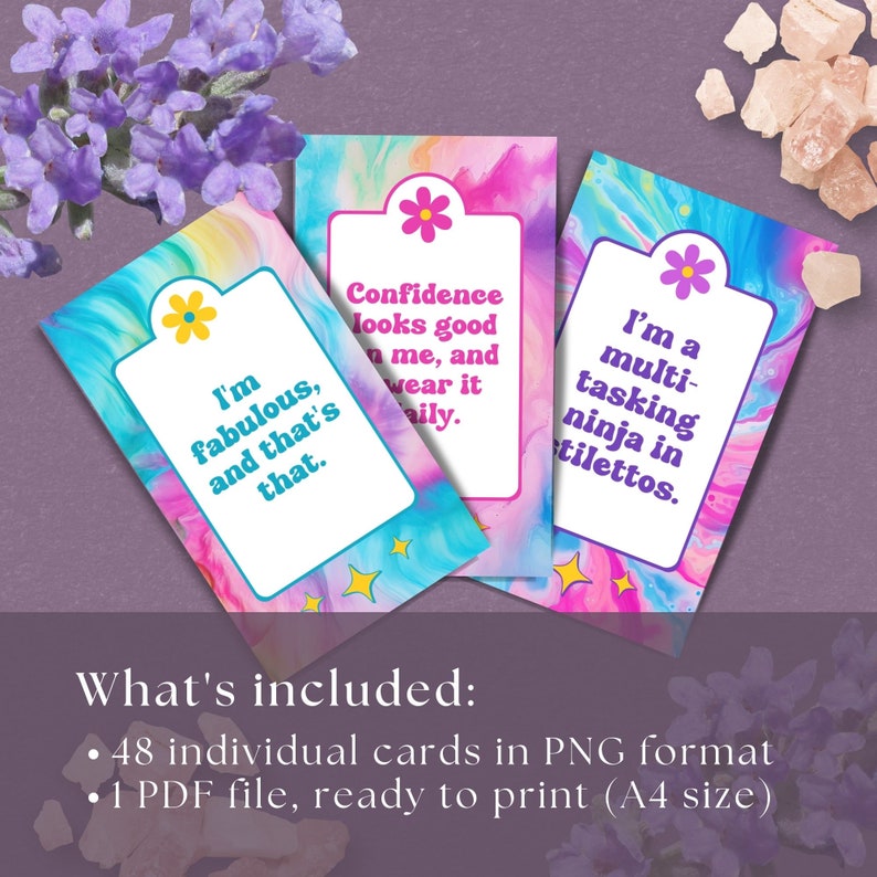 48 Funny Affirmation Cards for Women, INSTANT DOWNLOAD, Funny Gift ...