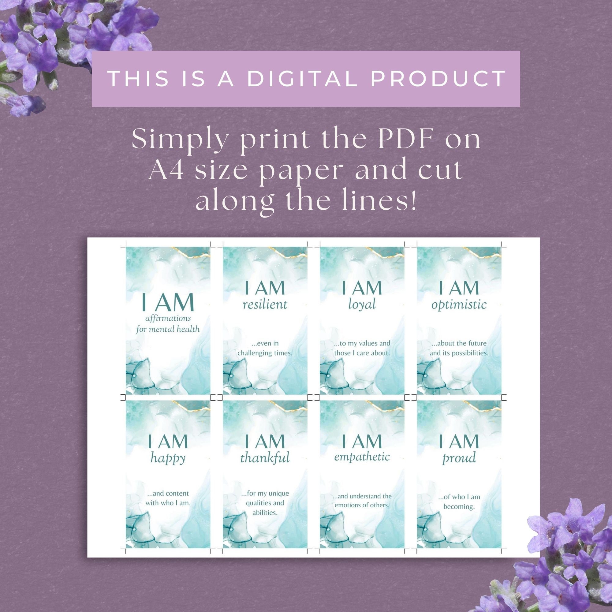 47 I AM Affirmations for Mental Health, INSTANT DOWNLOAD, Mental Health ...