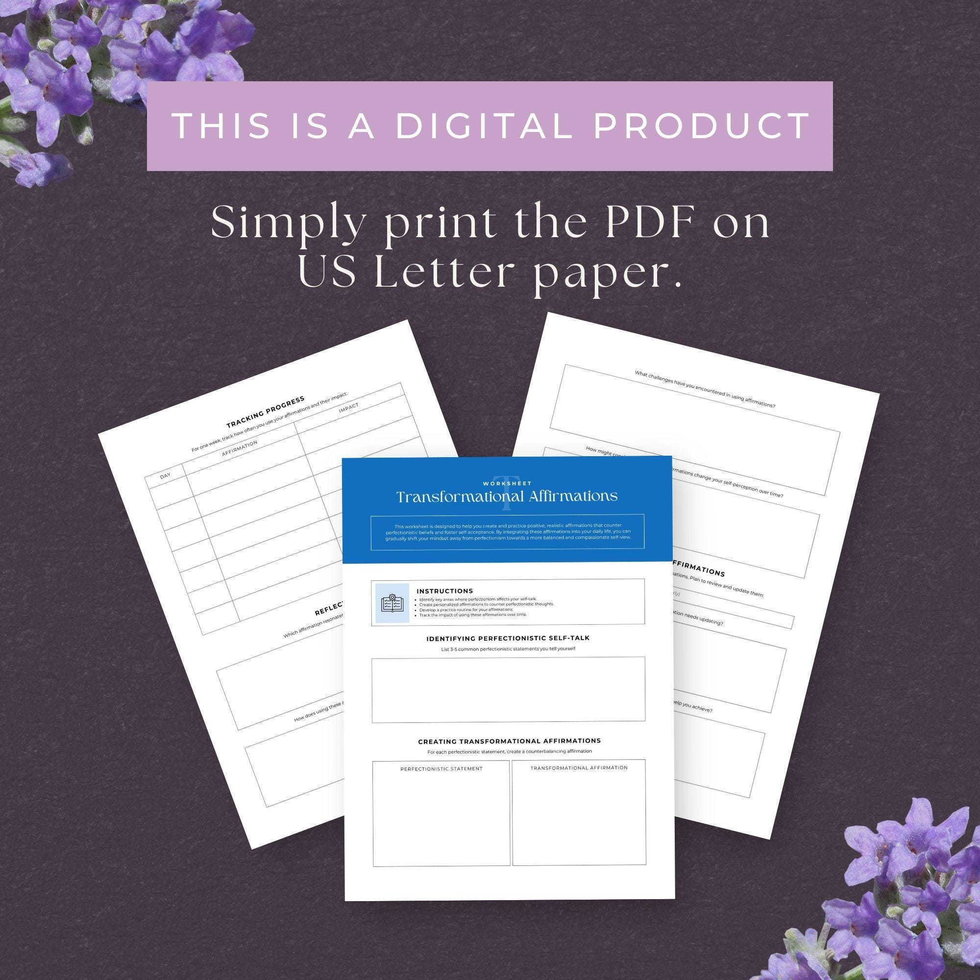 Therapy Worksheets for Perfectionism, INSTANT DOWNLOAD, Breaking Free ...