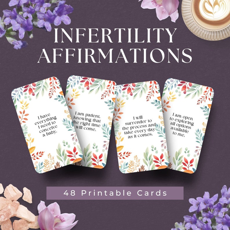 48 Infertility Affirmation Cards, INSTANT DOWNLOAD, IVF Gift ...