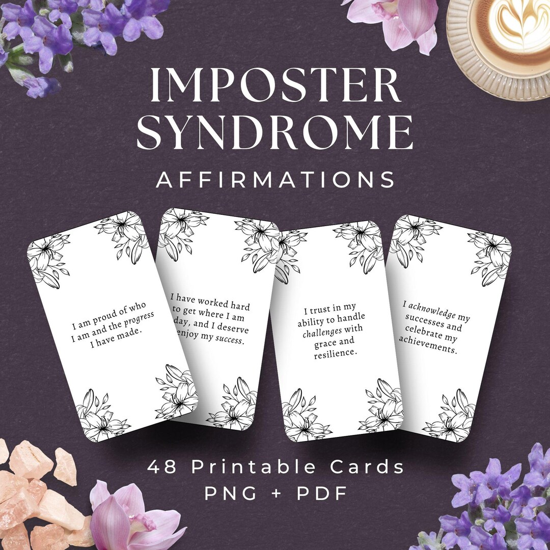 48 Imposter Syndrome Affirmation Cards, INSTANT DOWNLOAD, Motivational ...