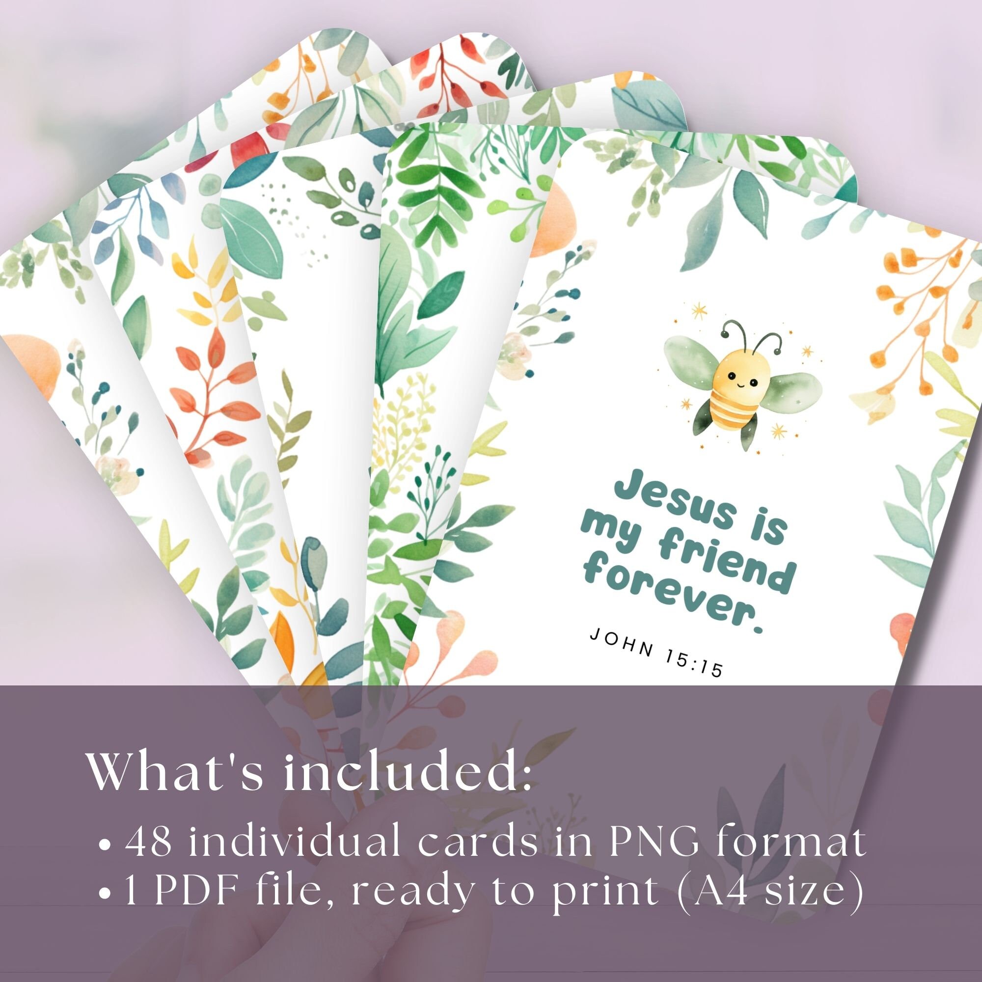 48 Christian Affirmation Cards for Children, INSTANT DOWNLOAD, Kids ...