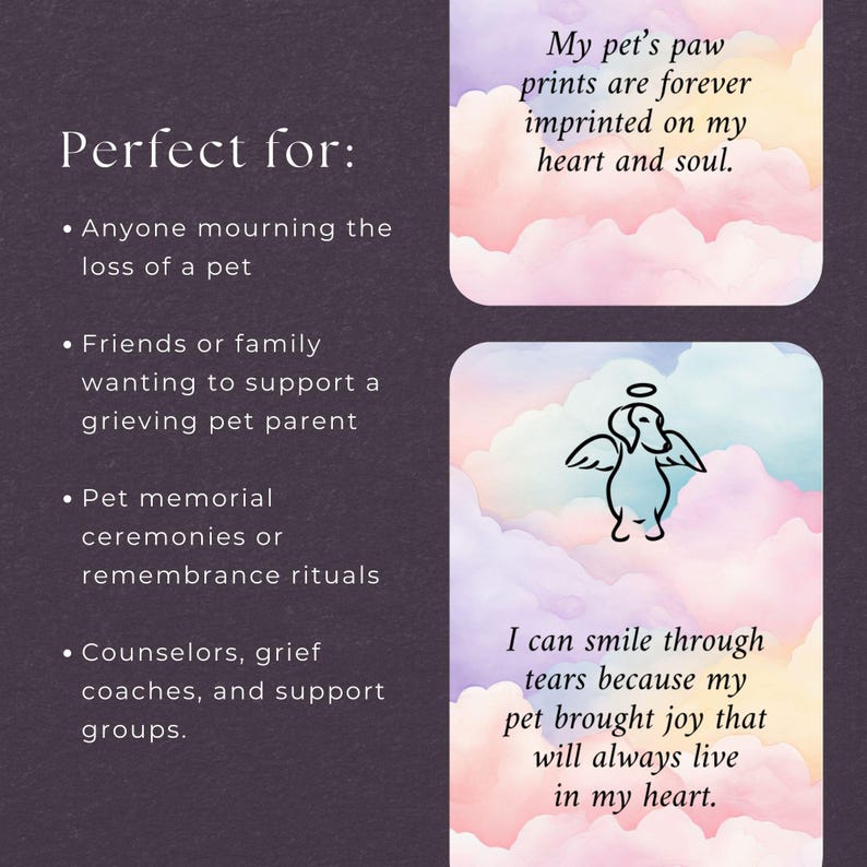 48 Pet Loss Affirmations, INSTANT DOWNLOAD, Grief Support, Sympathy ...