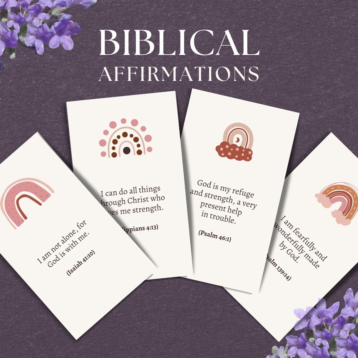 48 Biblical Affirmation Cards INSTANT DOWNLOAD Bible Verse - Etsy Australia