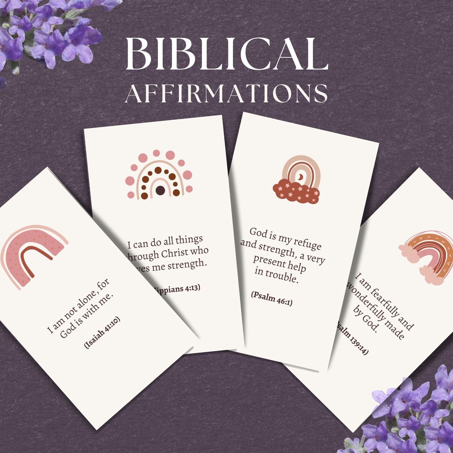 48 Biblical Affirmation Cards INSTANT DOWNLOAD Bible Verse - Etsy Australia