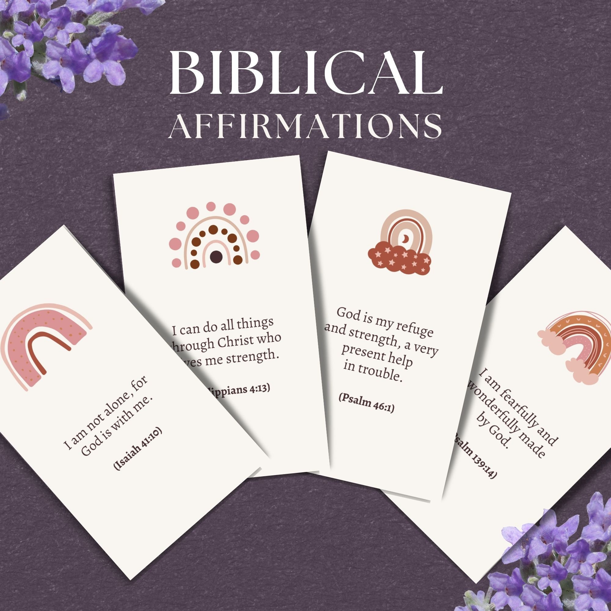 48 Biblical Affirmation Cards INSTANT DOWNLOAD Bible Verse - Etsy Australia