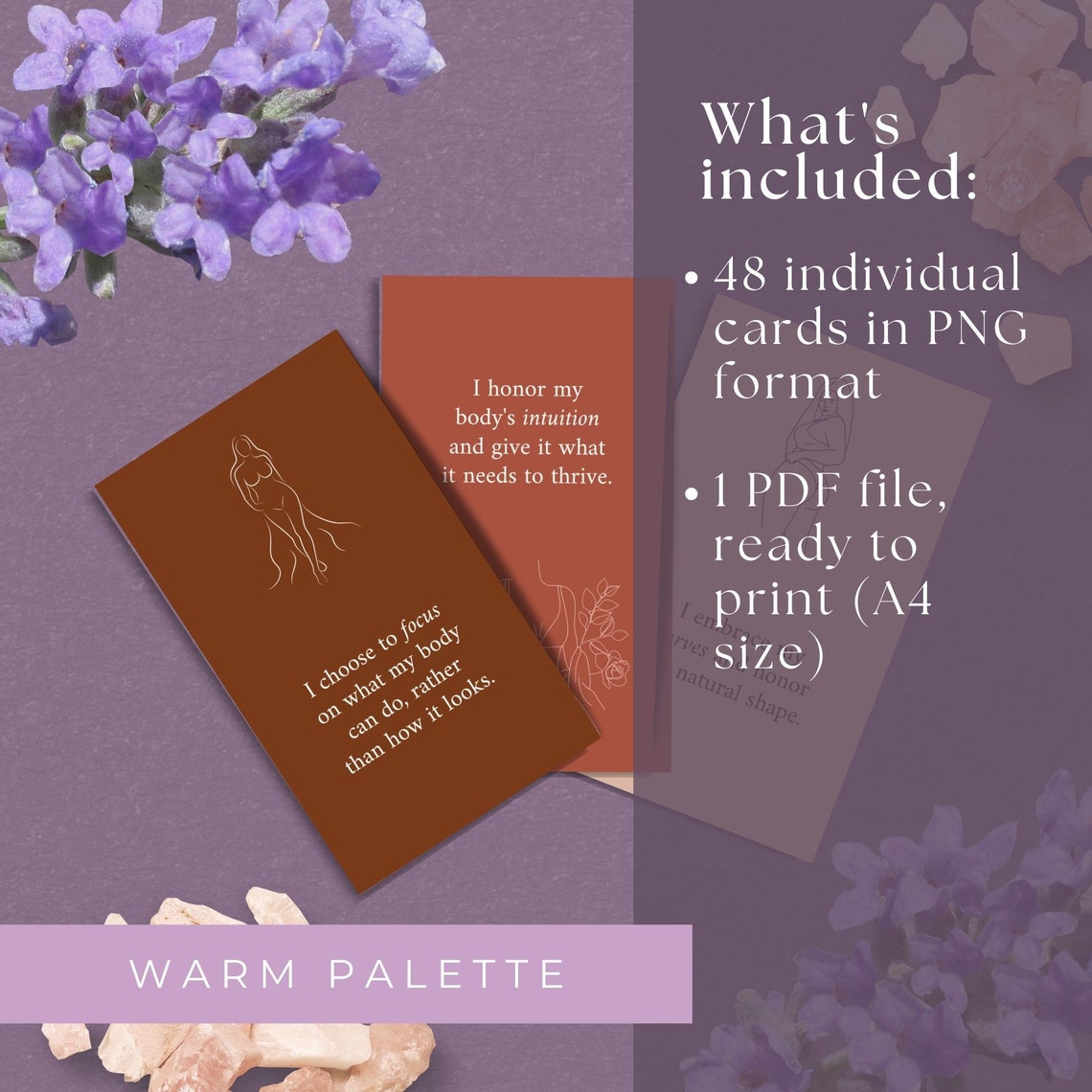 48 Body Positive Affirmation Cards, INSTANT DOWNLOAD, Body Positivity ...