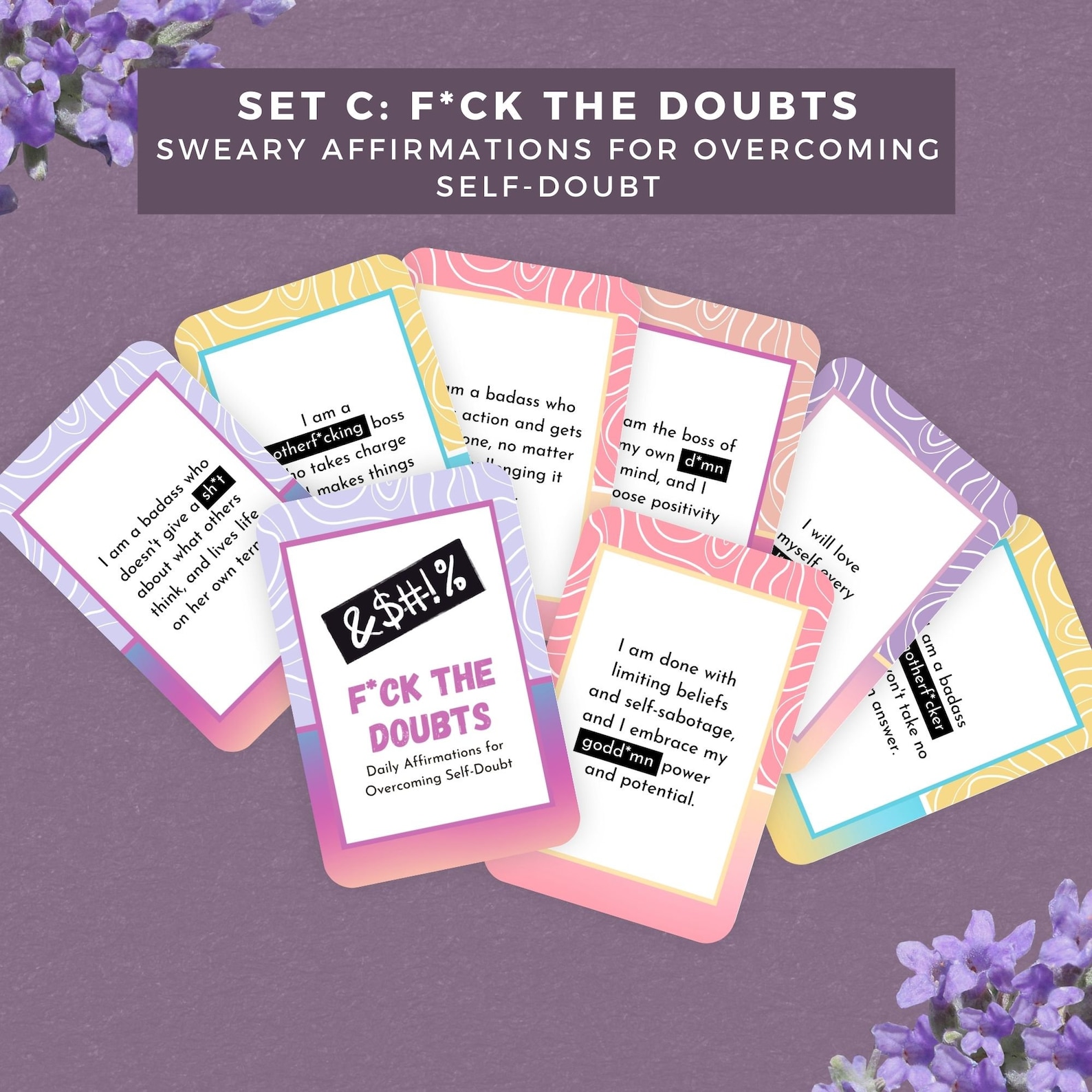 Sweary Affirmation Cards Bundle, INSTANT DOWNLOAD, Rude Cards ...