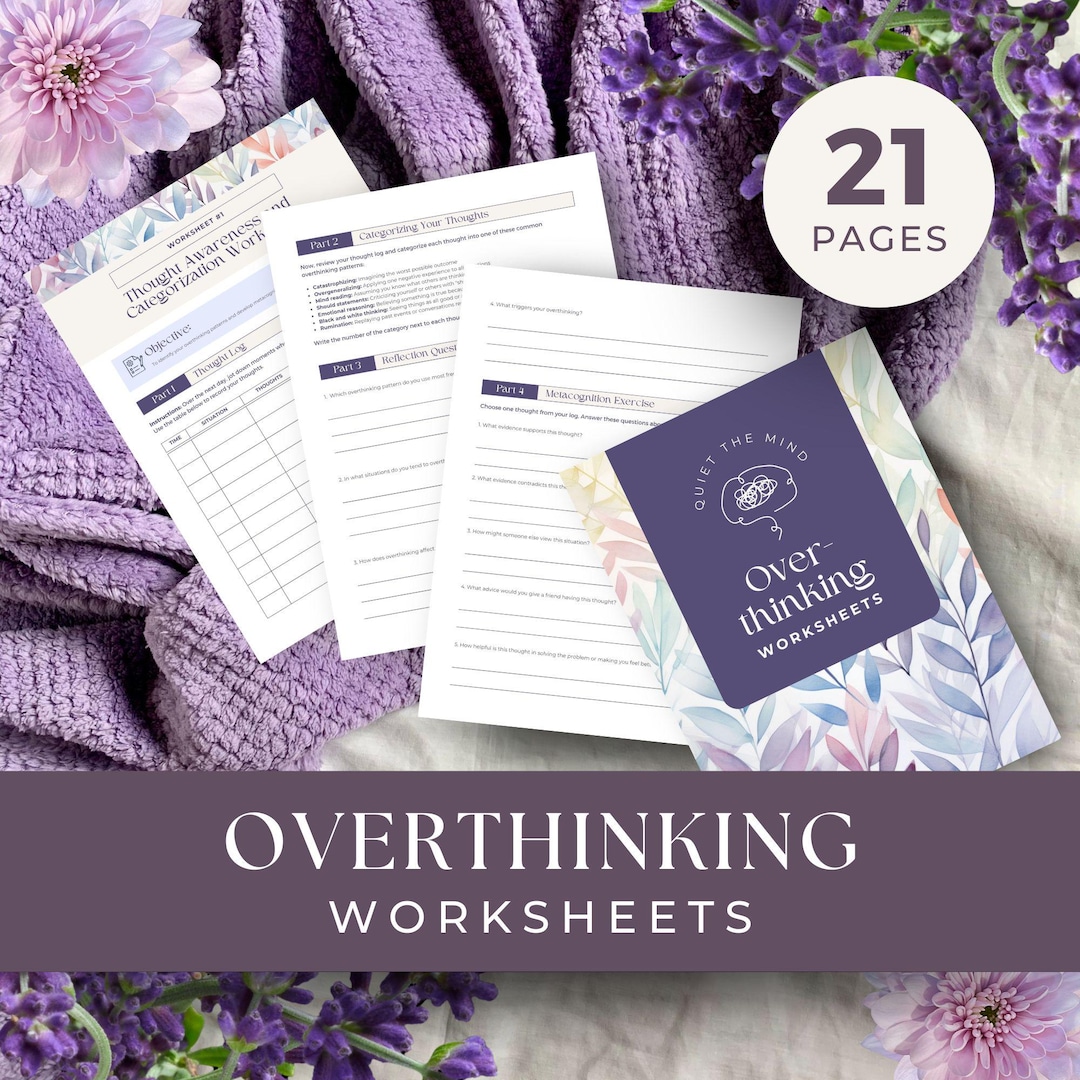 Stop Overthinking Worksheets, INSTANT DOWNLOAD, Anxiety Relief ...