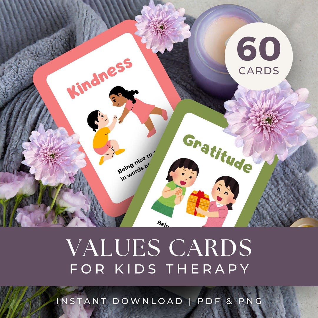 Values Cards for Therapy, INSTANT DOWNLOAD, Self-discovery Tools, Core ...