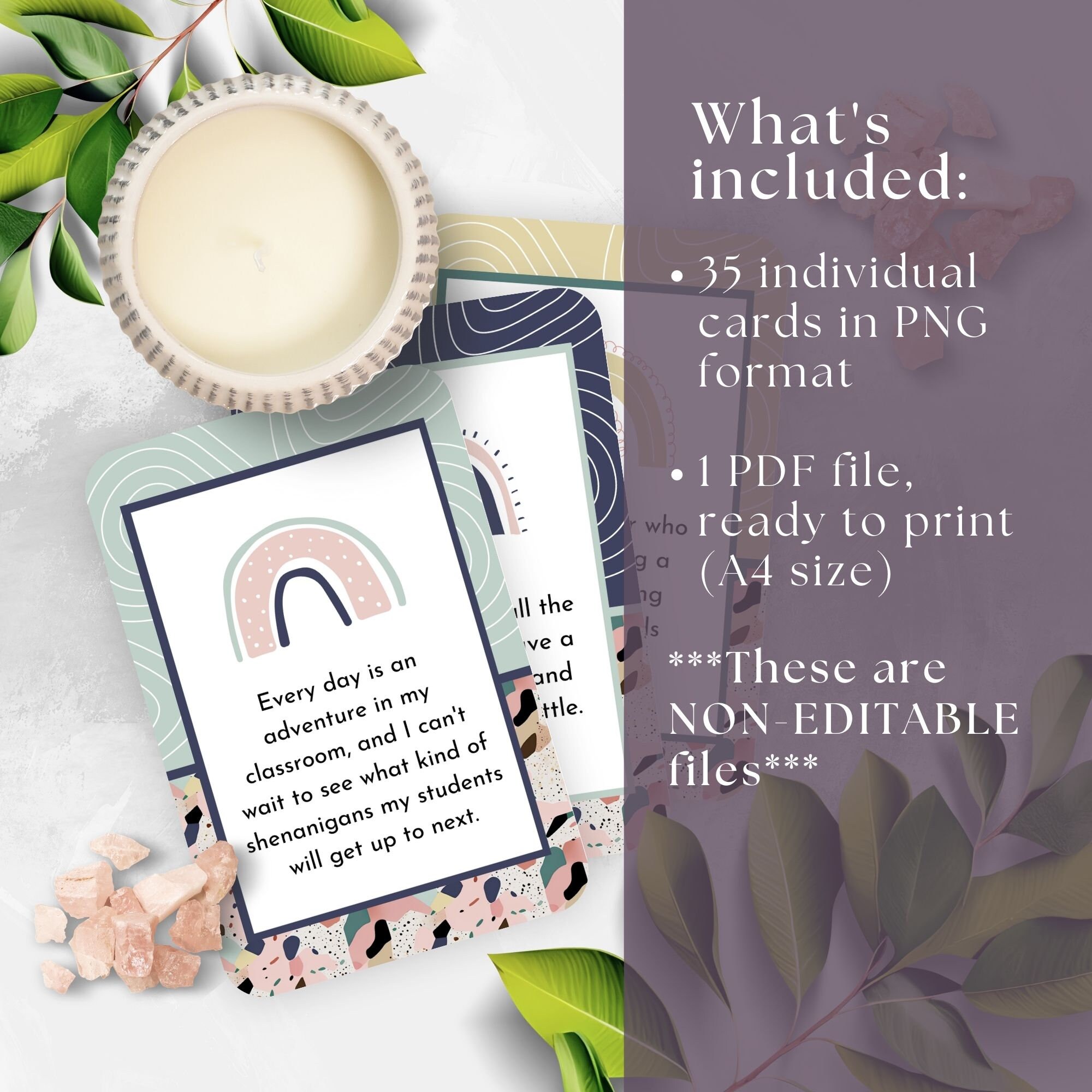 Teacher Affirmation Cards, INSTANT DOWNLOAD, Teacher Appreciation ...