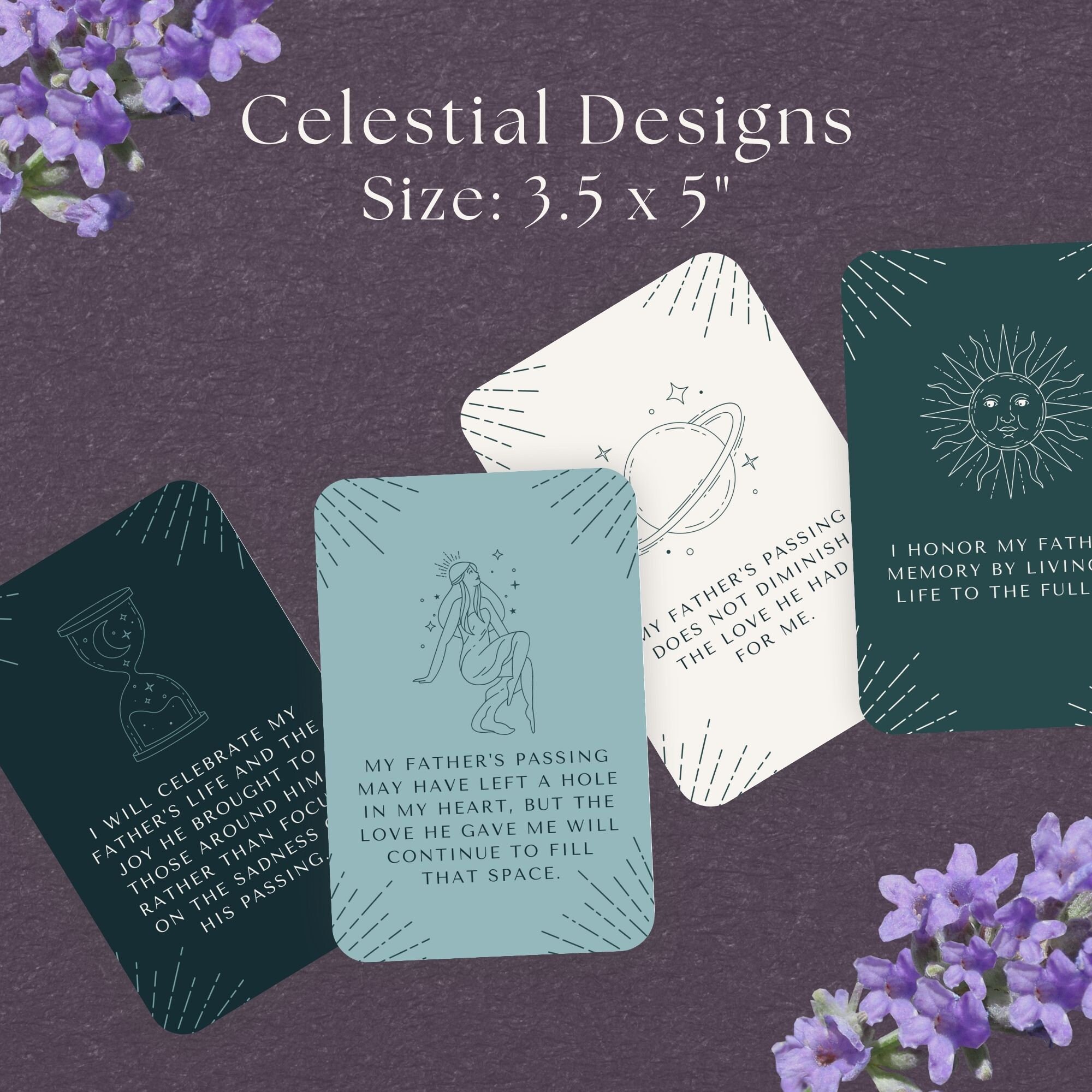35 Grief Affirmation Cards for Loss of Father, INSTANT DOWNLOAD, 3.5x5 ...