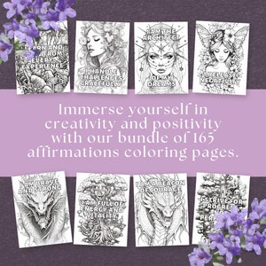 165 Affirmation Coloring Pages Bundle, INSTANT DOWNLOAD, Adult Coloring ...