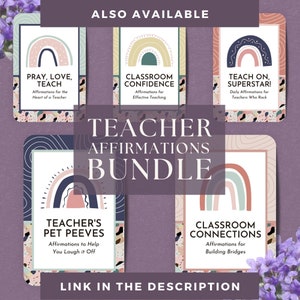 Teacher Affirmation Cards, INSTANT DOWNLOAD, Teacher Appreciation ...