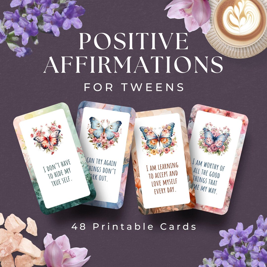 Tween Girl Positive Affirmation Cards, Printable (PDF) - Etsy