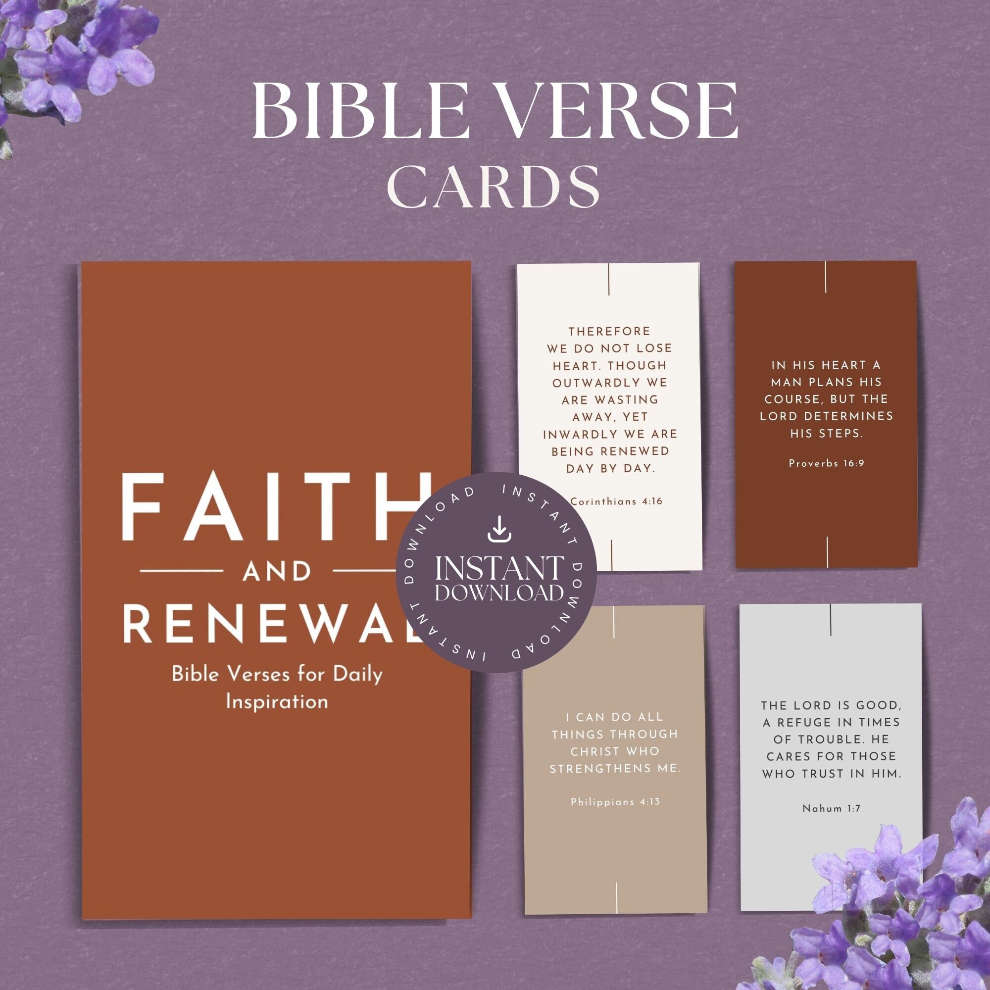 Bible Verse Cards, INSTANT DOWNLOAD, Printable Scripture Cards ...