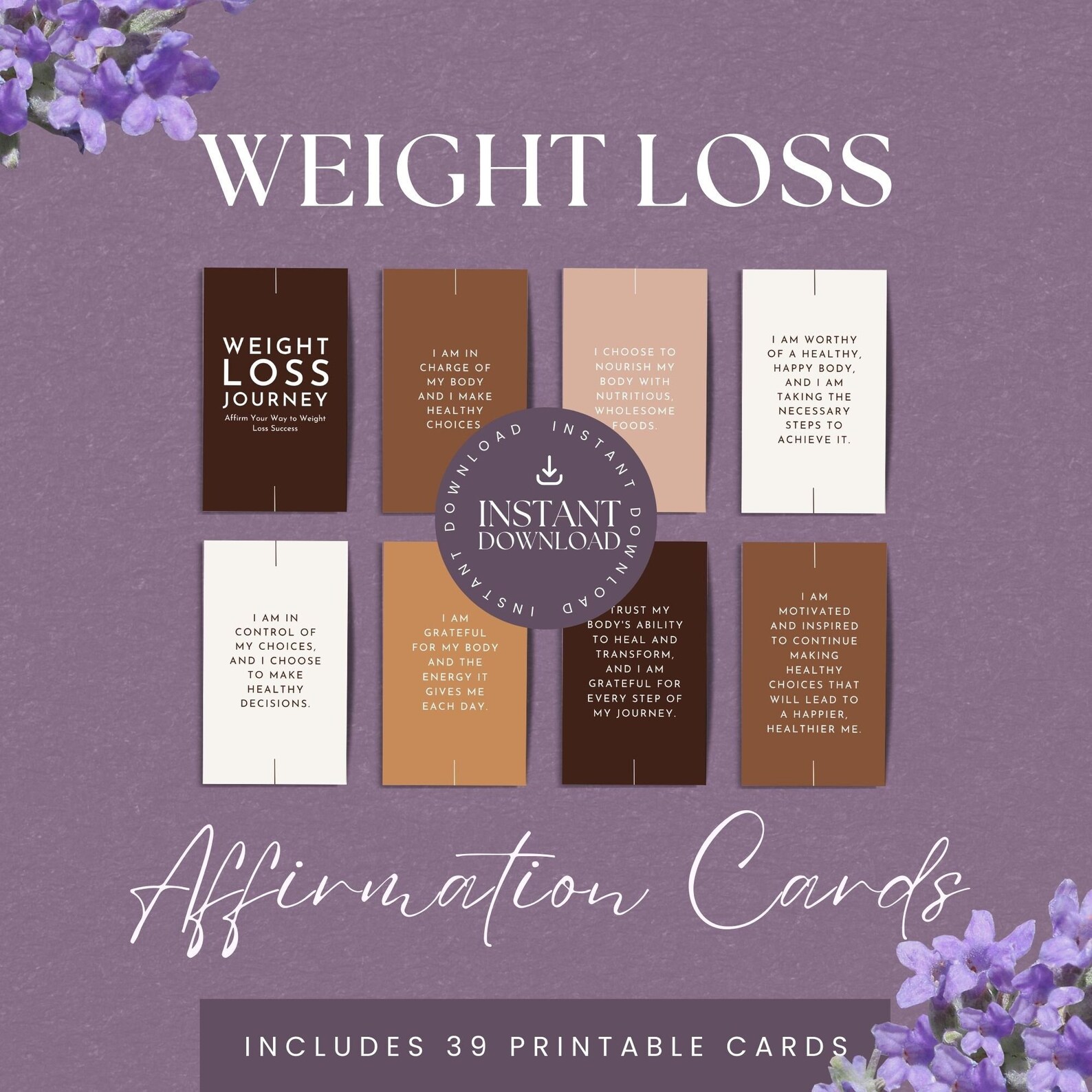 Weight Loss Cards Printable INSTANT DOWNLOAD Weight Loss - Etsy Australia