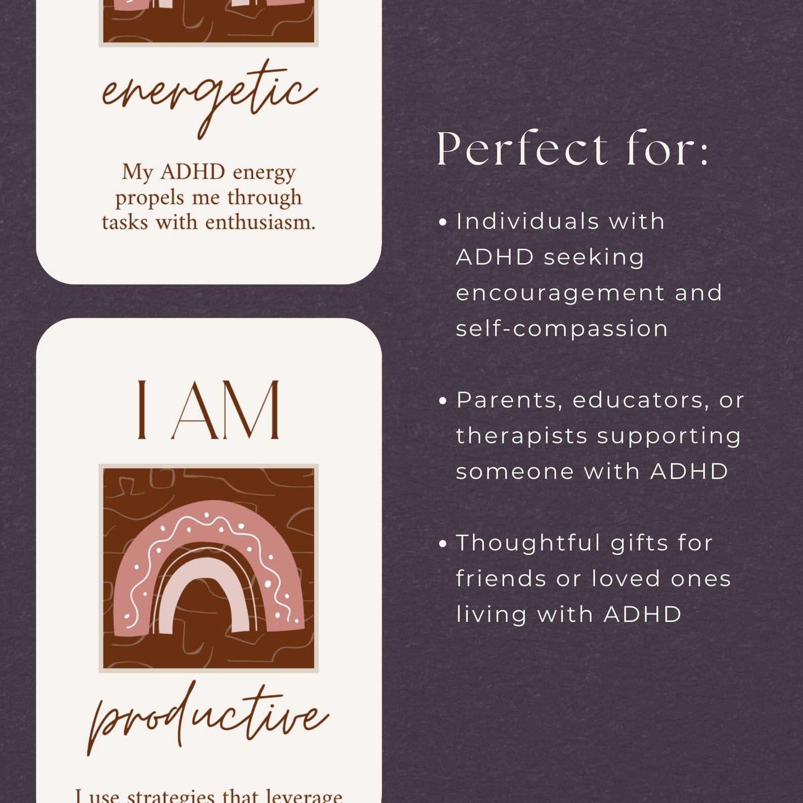 ADHD Affirmation Cards, INSTANT DOWNLOAD, I Am Affirmations for Adhd ...