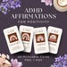 ADHD Affirmation Cards, INSTANT DOWNLOAD, I Am Affirmations for Adhd ...