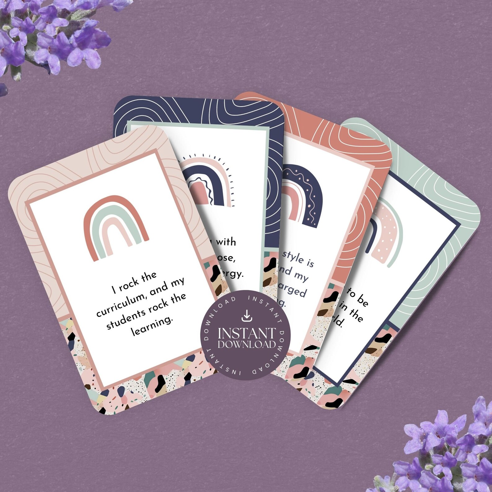 Teacher Affirmation Cards, INSTANT DOWNLOAD, Teacher Appreciation ...