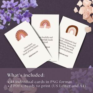 48 Biblical Affirmation Cards, INSTANT DOWNLOAD, Bible Verse Cards ...